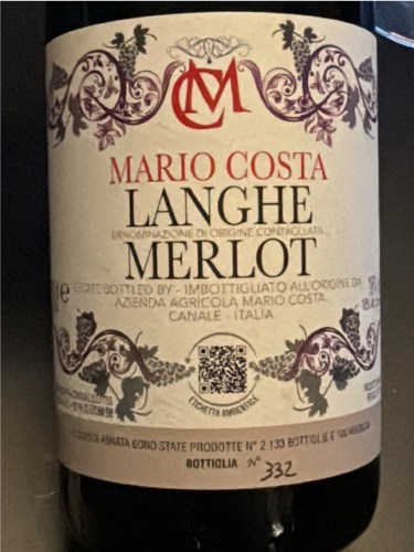 Mario Costa Langhe Merlot | Vivino US