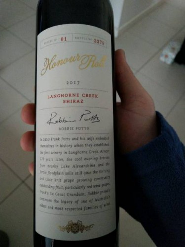 Honour Roll Robbie Potts Shiraz | Vivino US