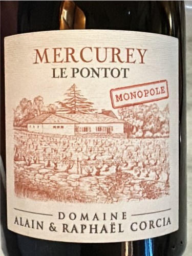 Domaine Raphael et Alain Corcia Mercurey Le Pontot Monopole Rouge ...