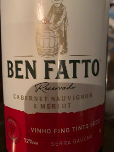 Ben Fatto Reservado Cabernet Sauvignon - Merlot | Vivino Português (Brasil)