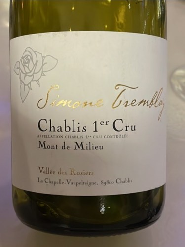 Domaine Simone Tremblay Chablis Premier Cru 'Mont de Milieu' | Vivino 日本