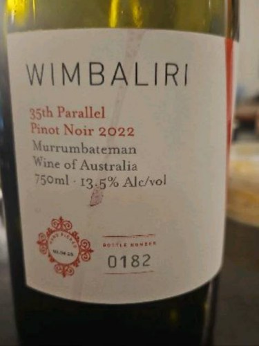 Wimbaliri 35th Parallel Pinot Noir | Vivino US