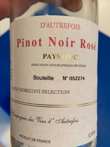 La Compagnie des Vins d'Autrefois Alfio Moriconi Selection Pinot Noir ...