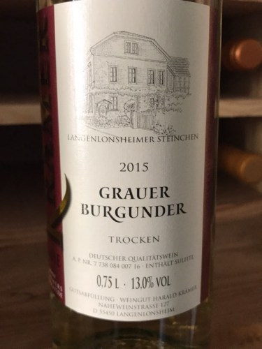 Harald Kramer Grauer Burgunder Nahe Trocken | Vivino 日本