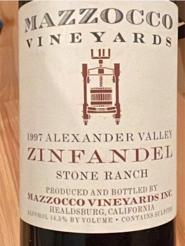 Mazzocco Stone Zinfandel | Vivino English