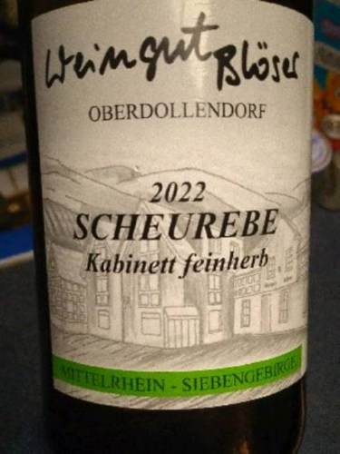 Weingut Blöser Oberdollendorfer Scheurebe Kabinett Feinherb | Vivino US