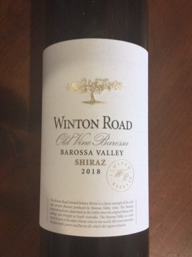 Winton Road Old Vine Shiraz | Vivino English