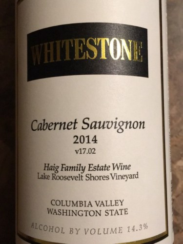 Whitestone Winery Lake Roosevelt Shores Vineyard Cabernet Sauvignon ...