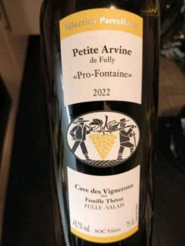 Cave des Vignerons Thetaz Selection Parcellaire Petite Arvine Pro ...