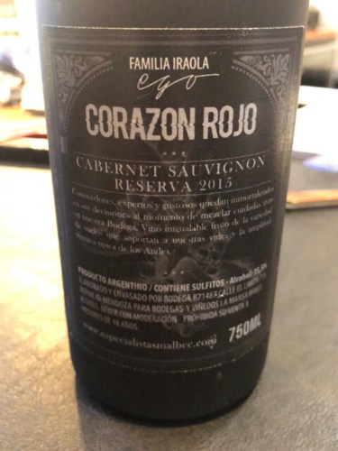 La Mansa Wine Estates Ego Corazon Rojo Cabernet Sauvignon Reserva ...