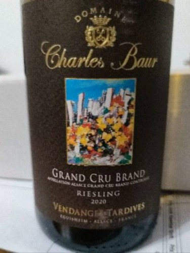 Charles Baur Vendanges Tardives Grand Cru Brand Riesling | Vivino US