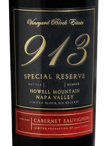 Vineyard Block Estate 913 Special Reserve Cabernet Sauvignon | Vivino ...