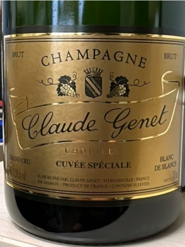 Claude Genet Cuvée Spéciale Blanc de Blancs Brut Champagne Grand Cru ...