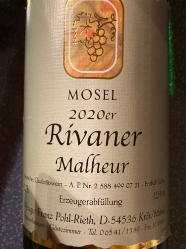 Franz Pohl Rieth Rivaner Malheur | Vivino US