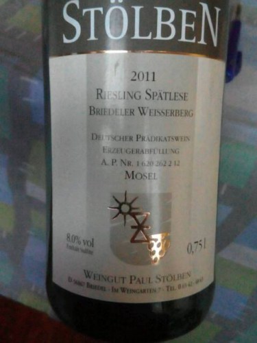 Stolben Briedeler Weisserberg Riesling Spätlese | Vivino US