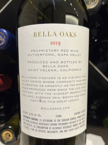 Bella Oaks Proprietary Red | Vivino