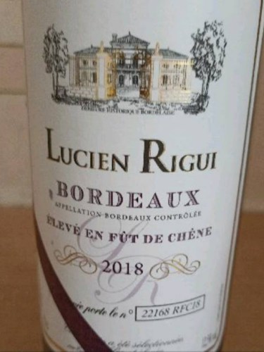 2018 Eurovins Lucien Rigui Bordeaux | Vivino US