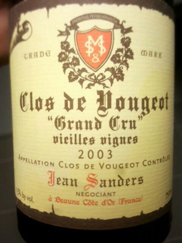 Jean Sanders Grand Cru Vieilles Vignes Clos de Vougeot | Vivino US