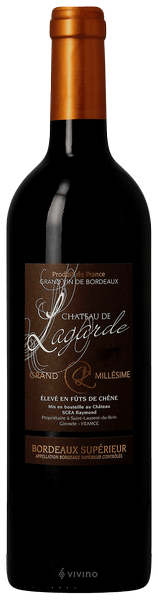 Vignobles Raymond Chateau de Lagarde Grand Millésimé Bordeaux Supérieur ...
