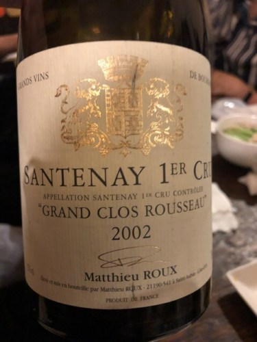 2019 Matthieu Roux Santenay 1er Cru 'Grand Clos Rousseau' | Vivino US
