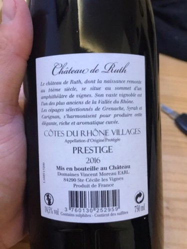 2016 Château de Ruth Vieilles Vignes Prestige Côtes-du-Rhône-Villages ...