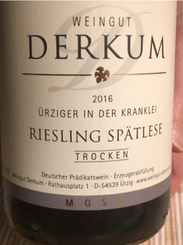 Weingut Derkum Ürziger Würzgarten In der Kranklei Riesling Spätlese Trocken | Vivino US