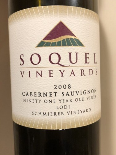 Soquel Vineyards Schmierer Vineyard Ninety One Year Old Vines Cabernet ...