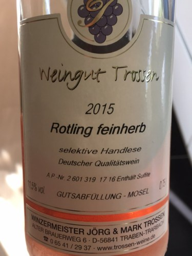 Weingut Trossen Rotling Feinherb | Vivino US