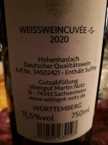 Weingut Notz Weissweincuvée S | Vivino US