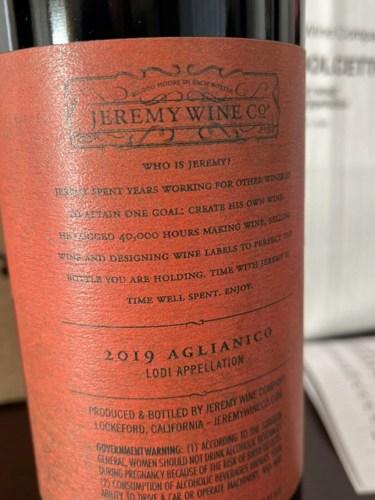 Jeremy Wine Co Aglianico | Vivino