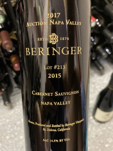 Beringer Auction Napa Valley Lot Lot #213 Cabernet Sauvignon | Vivino US