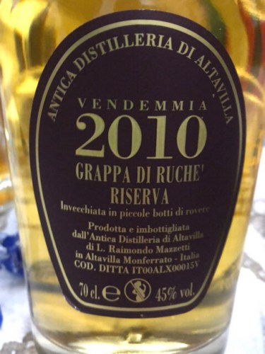 N.V. Antica Distilleria di Altavilla Grappa di Ruchè Riserva | Vivino US