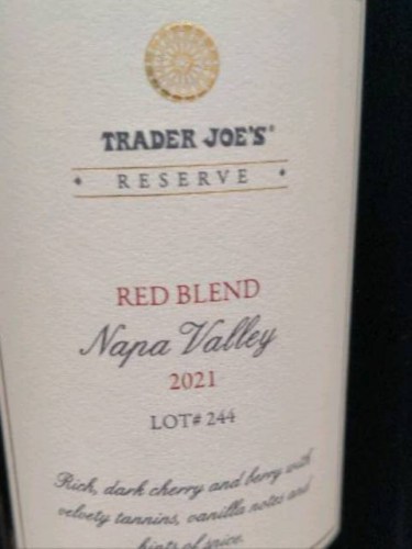 Trader Joe's Reserve Lot #244 Red Blend | Vivino US
