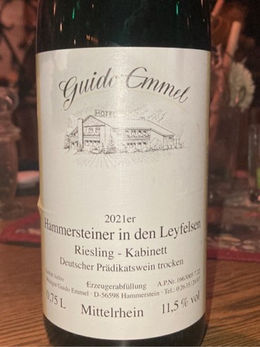 Guido Emmel Hammersteiner In Den Leyfelsen Riesling Kabinett Trocken ...