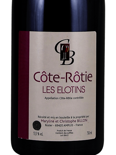 2017 Maryline et Christophe Billon Les Elotins Côte-Rôtie | Vivino US