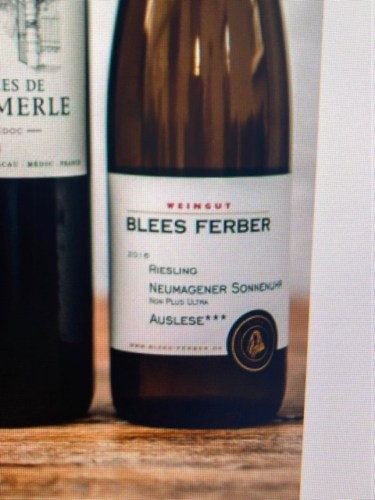Blees Ferber Neumagener Sonnenuhr Riesling Trockenbeerenauslese | Vivino US
