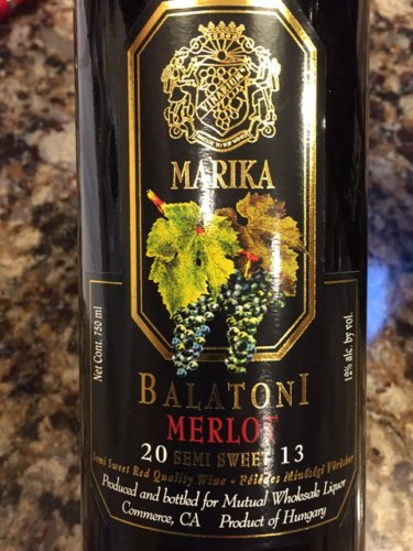 Marika Balatoni Merlot Semi-Sweet | Vivino English
