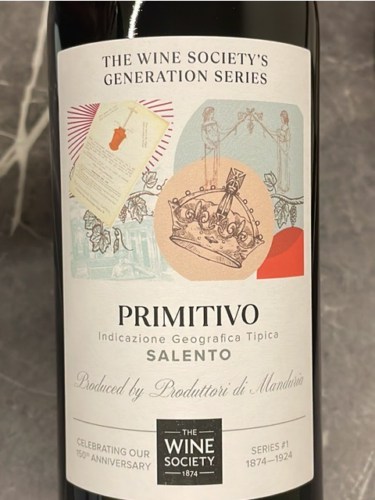 Produttori Vini Manduria The Wine Society’s Generation Series Primitivo ...