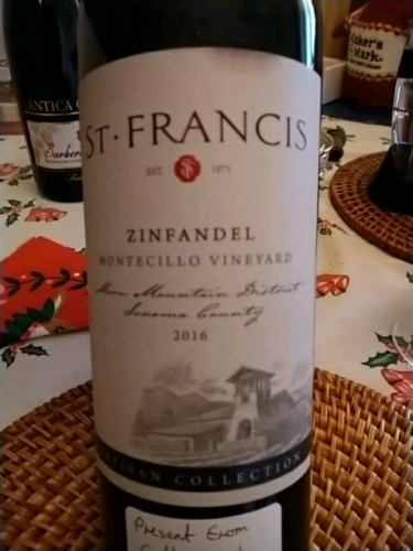 2016 St. Francis Artisan Collection Montecillo Vineyard Zinfandel ...