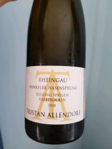Tristan Allendorf Winkeller Hasensprung Riesling Spätlese Halbtrocken ...