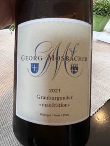 Georg Mosbacher Grauburgunder Macération | Vivino US