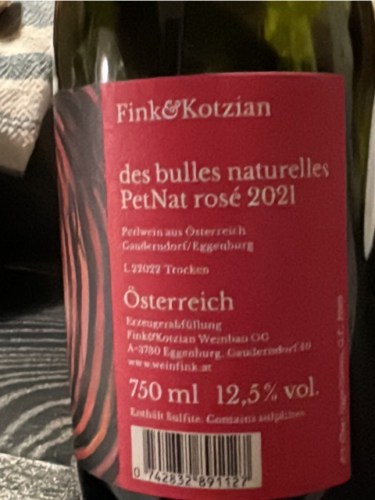 Fink & Kotzian Des Bulles Naturelles PetNat Rosé | Vivino US