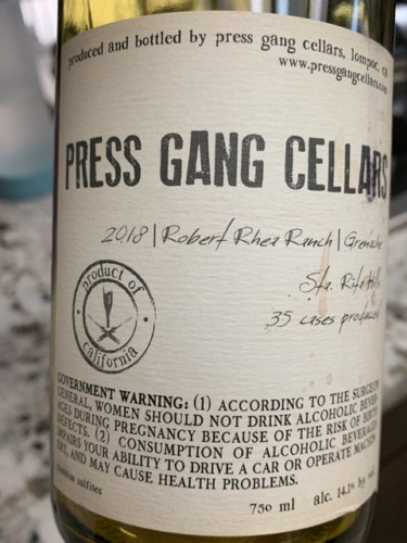 Press Gang Robert Rhex Ranch Grenache | Vivino US