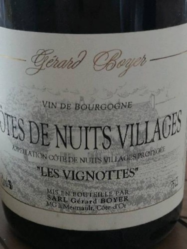 Gerard Boyer Côte de Nuits Villages 'Les Vignottes' | Vivino US