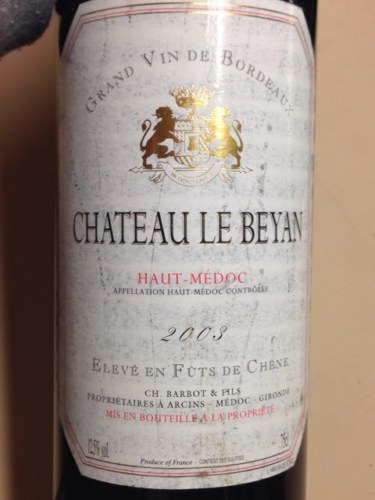 2003 Château le Beyan Haut-Médoc | Vivino US