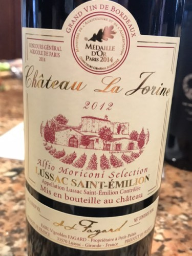 Henri Louis Fagard Château la Jorine Alfio Moriconi Selection Lussac ...