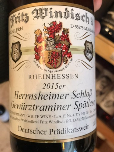 Fritz Windisch Herrnsheimer Schloss Gewürztraminer Spätlese | Vivino Canada