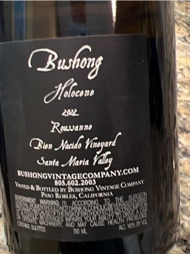Bushong Bien Nacido Vineyard Holocene Roussanne | Vivino US