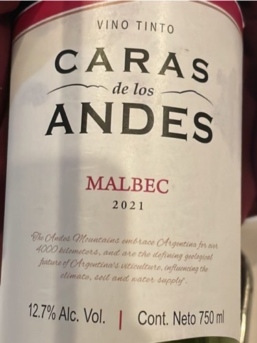 Caras de Los Andes Malbec | Vivino United States
