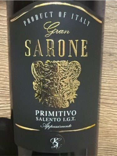 Gran Sarone Appassimento Primitivo | Vivino English